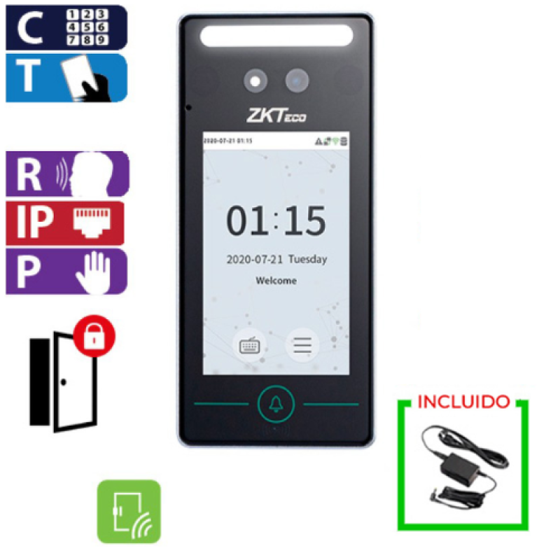 Reloj Marcador y Control de Acceso por Rostro, Palma, Tarjeta y Código ...